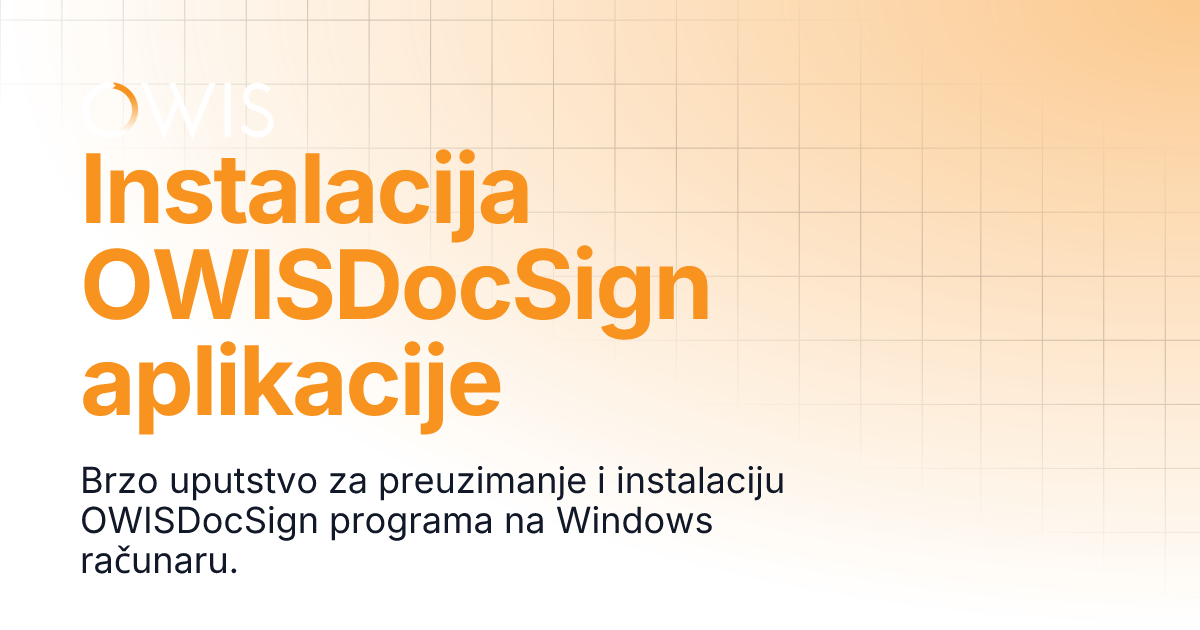Instalacija OWISDocSign aplikacije | Learn OWIS